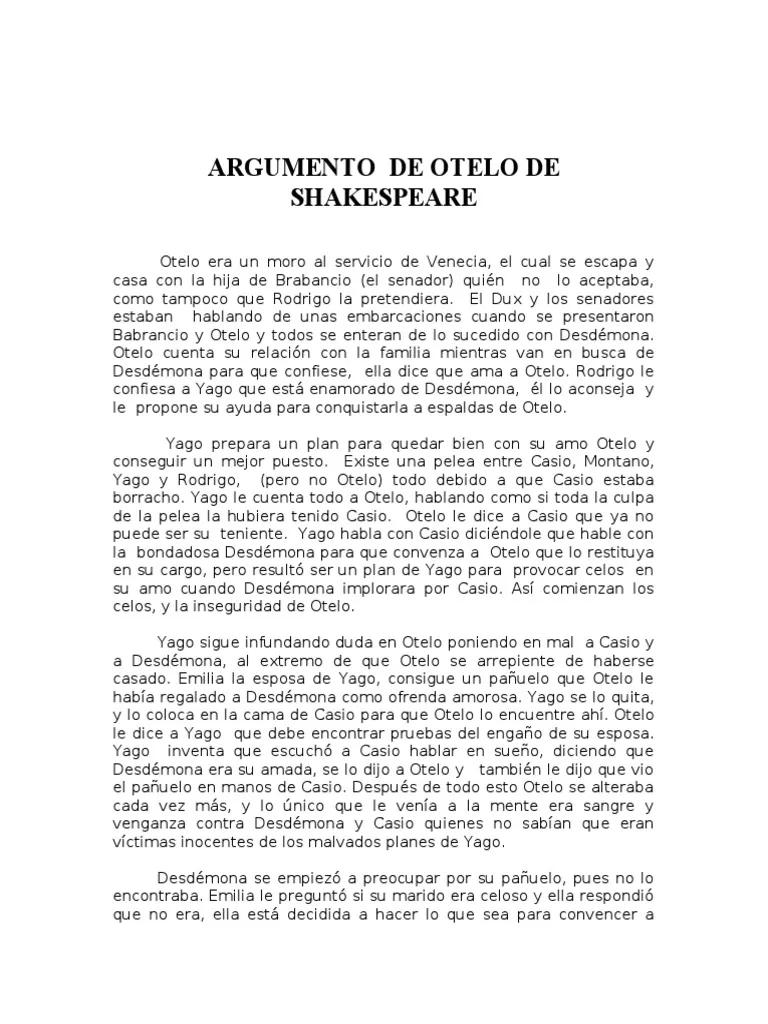 Los Celos De Otelo: Resumen De La Obra De Shakespeare | En Pocas Palabras
