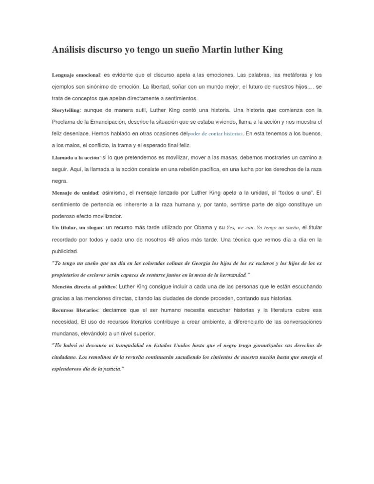 Discurso Yo Tengo Un Sueño - Resumen | En Pocas Palabras
