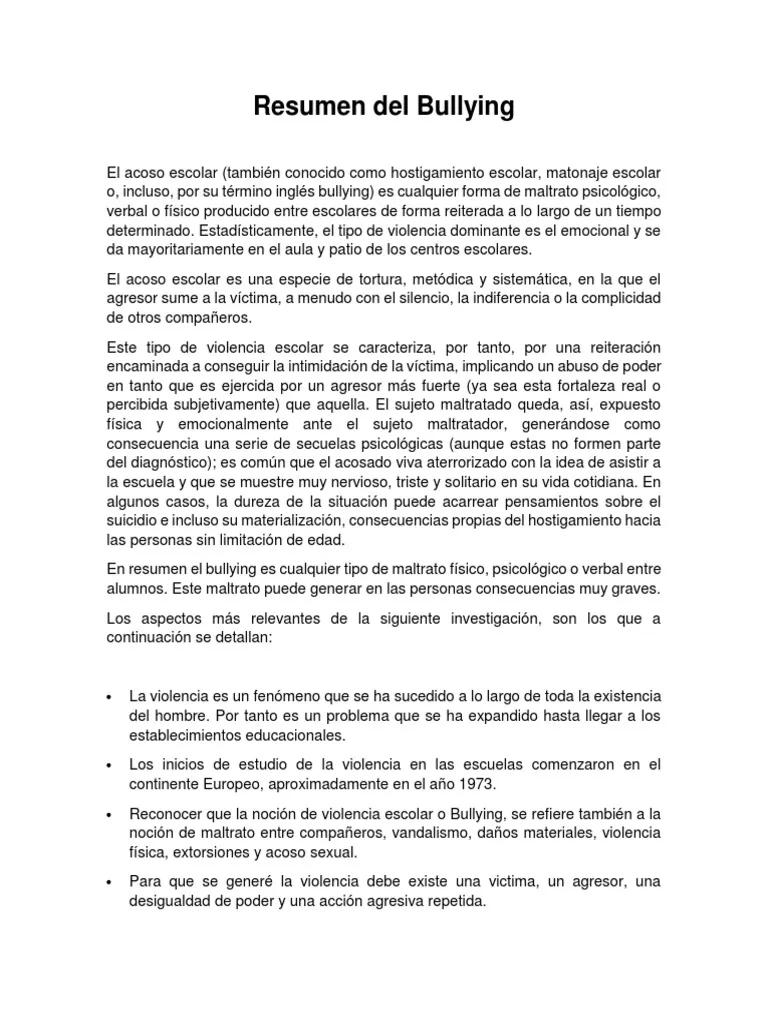 Bullying Escolar: Causas, Efectos Y Prevención | En Pocas Palabras