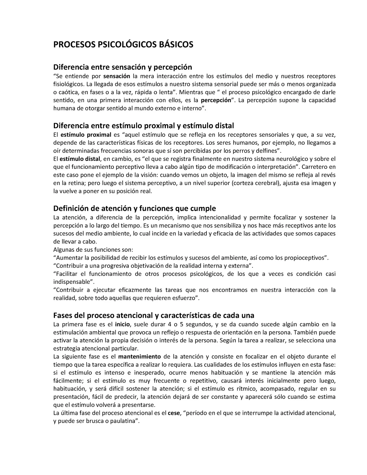Procesos Psicológicos Básicos: Una Introducción | En Pocas Palabras